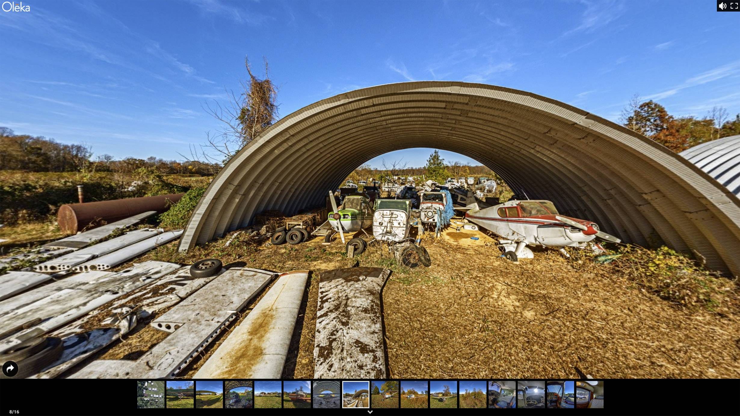 Jenkins Airfield Aircraft Graveyard - Abandoned in 360